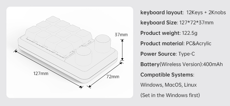 การเขียนโปรแกรม Macro Custom Knob Keyboard Rgb 3 Key Copy Paste Mini ปุ่ม Photoshop Gaming