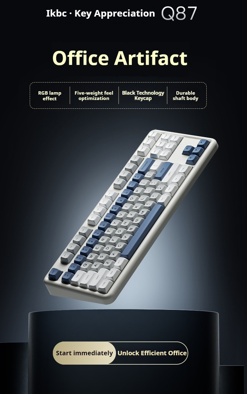 Ikbc Q87 คีย์บอร์ดไร้สาย 75% Hot swappable RGB GASKET คีย์บอร์ดเกมแบบกําหนดเอง | Shopee Thailand