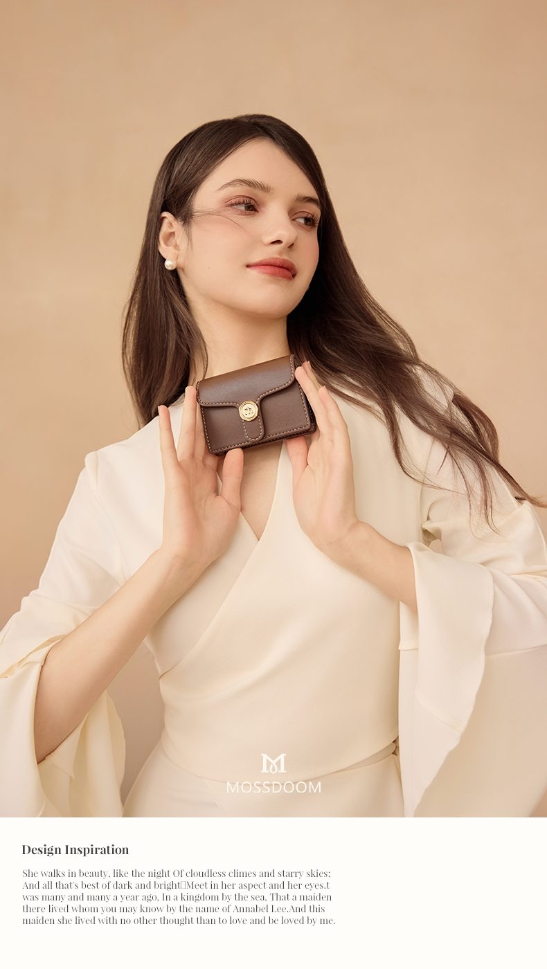 MOSSDOOM Bria Wallet กระเป๋าสตางค์ใส่บัตรสั้นสีพื้นเรียบง่าย ทนทาน มี ...