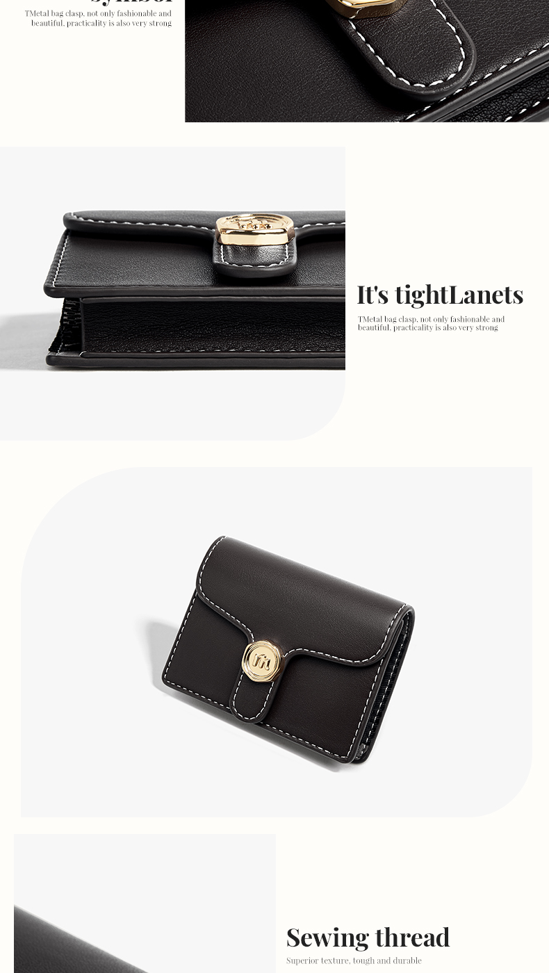 MOSSDOOM Bria Wallet กระเป๋าสตางค์ใส่บัตรสั้นสีพื้นเรียบง่าย ทนทาน มี ...