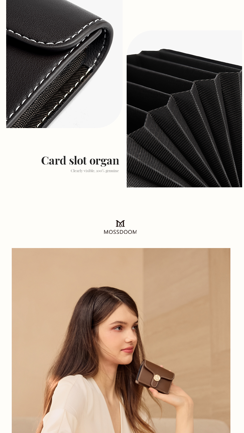 MOSSDOOM Bria Wallet กระเป๋าสตางค์ใส่บัตรสั้นสีพื้นเรียบง่าย ทนทาน มี ...