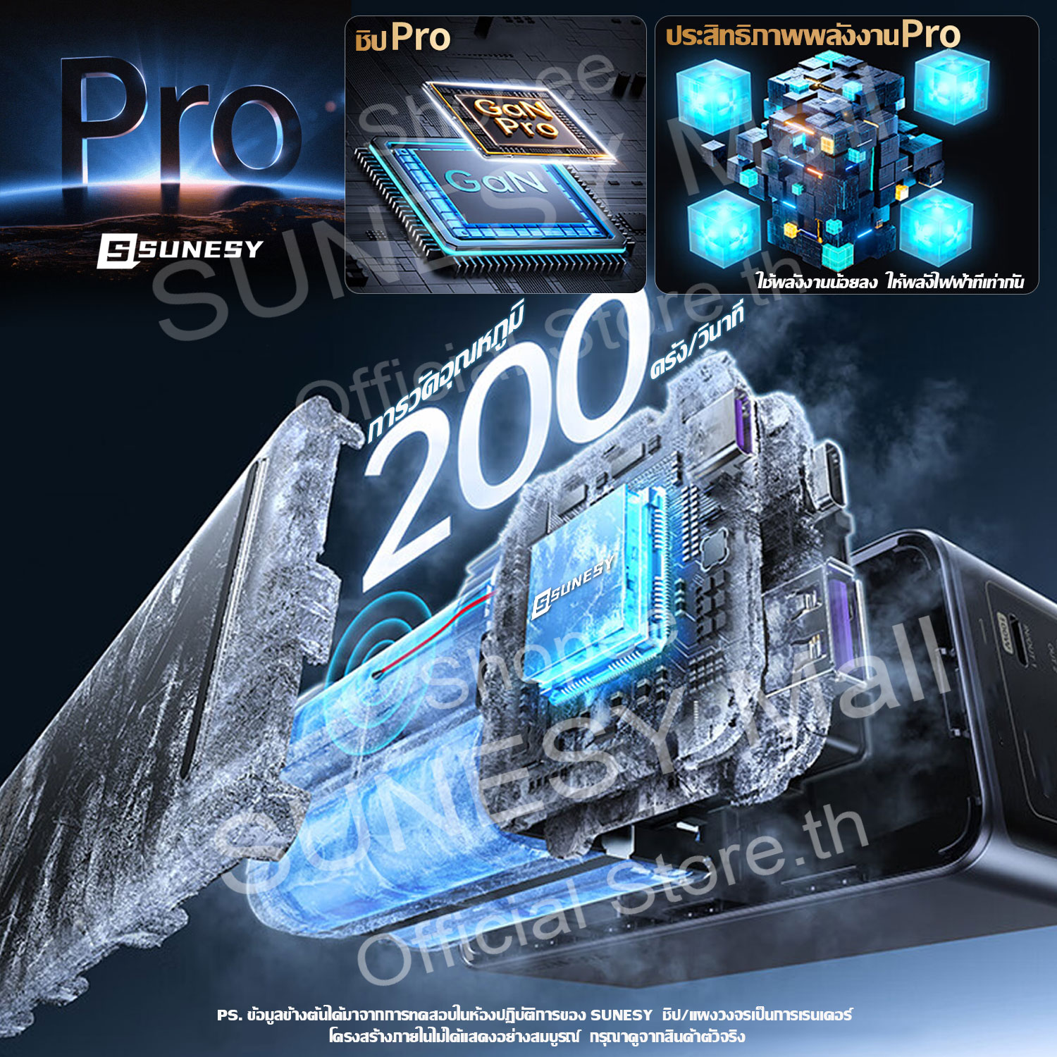 SUNESY พาวเวอร์แบงค์ 100000mAh 100W พกพา ของแท้ 100% แบตสำรอง powerbank ...