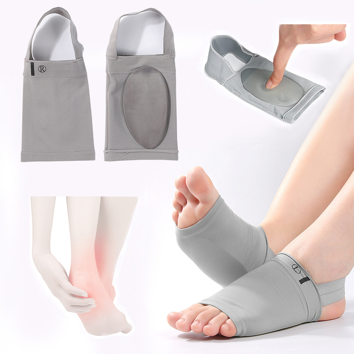 Arch Support Socks with Elastic Heel Strap – Orthopedic Pain Relief for ...