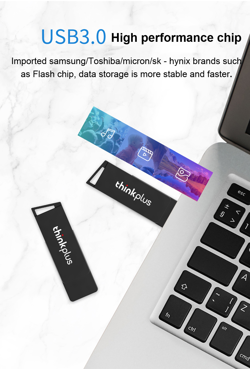 แฟลชไดรฟ์ USB Lenovo thinkplus 32/64/128/256Gb USB3.0 5Gbps (MU241 ...