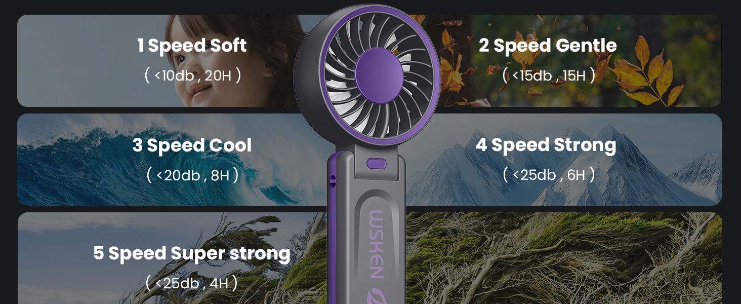 WSKEN 40000mAh พัดลมพกพา Pocket พัดลมชาตแบต Handheld พัดลมมือถือ พัดลม ...