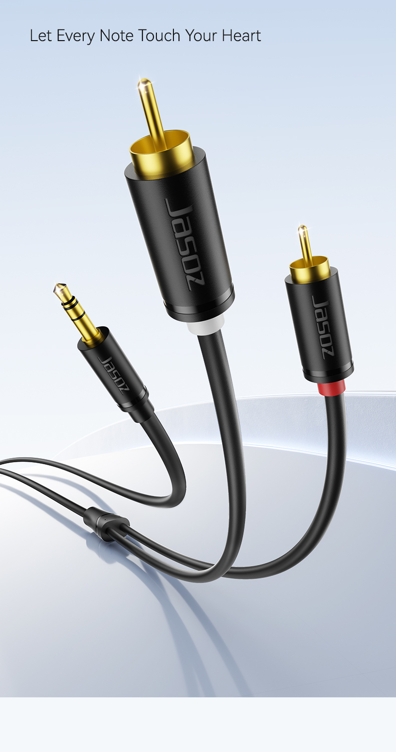 Jasoz สาย AUX3.5mm to 2 RCA Aux Audio Cable Adapter Splitter for TV Box Home Theater Speaker ...