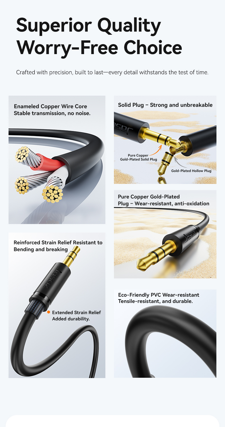 Jasoz สาย AUX3.5mm to 2 RCA Aux Audio Cable Adapter Splitter for TV Box Home Theater Speaker ...