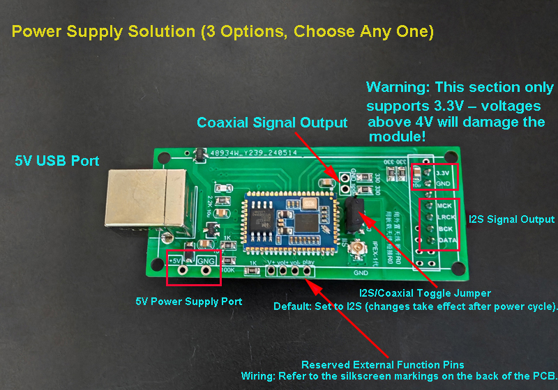 Qcc5181 Bluetooth 5.4 ถอดรหัส DAC Board Receiver - รองรับ aptX HD, LDAC ...