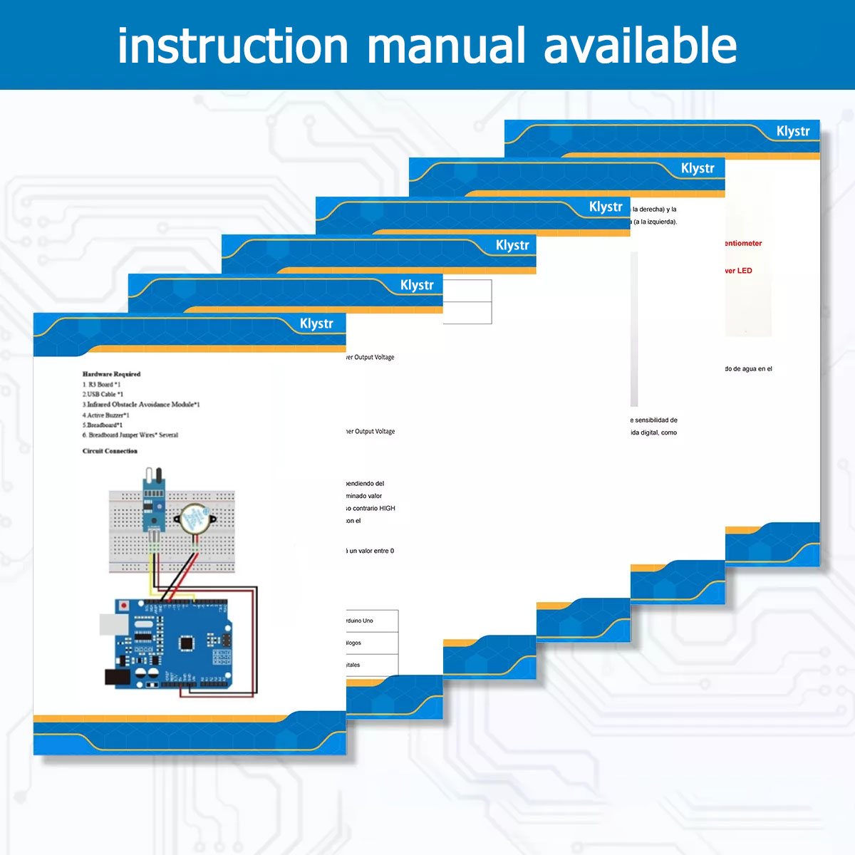 KLYSTR Basic Starter Kit สําหรับ Arduino Uno R3 พร้อมรหัสกวดวิชา ...