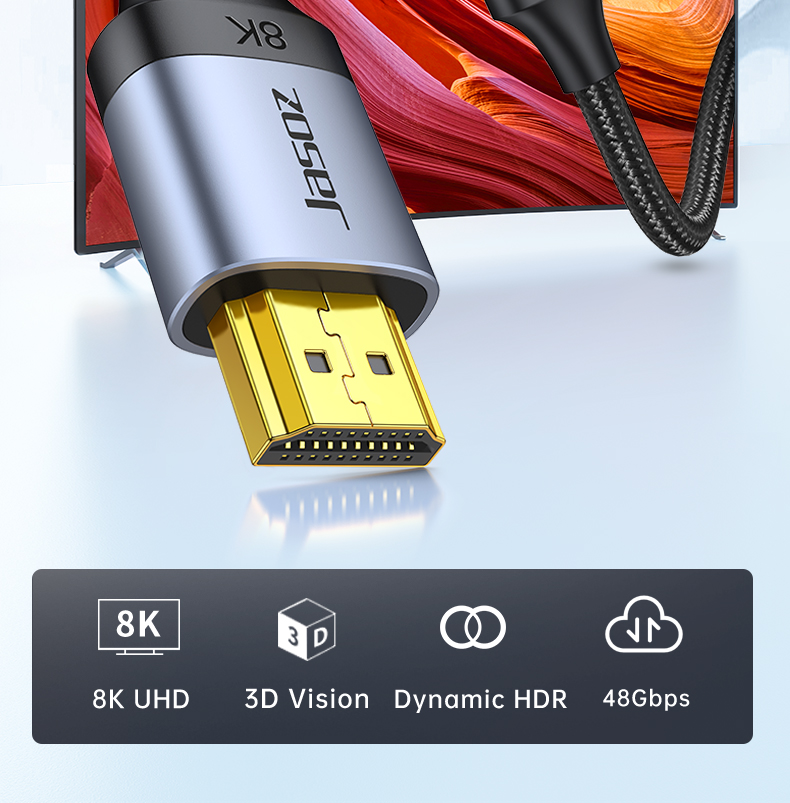 Jasoz สาย HDMI 2.1 Cable 8K Ultra HD High Speed HDR Cable For Display ...
