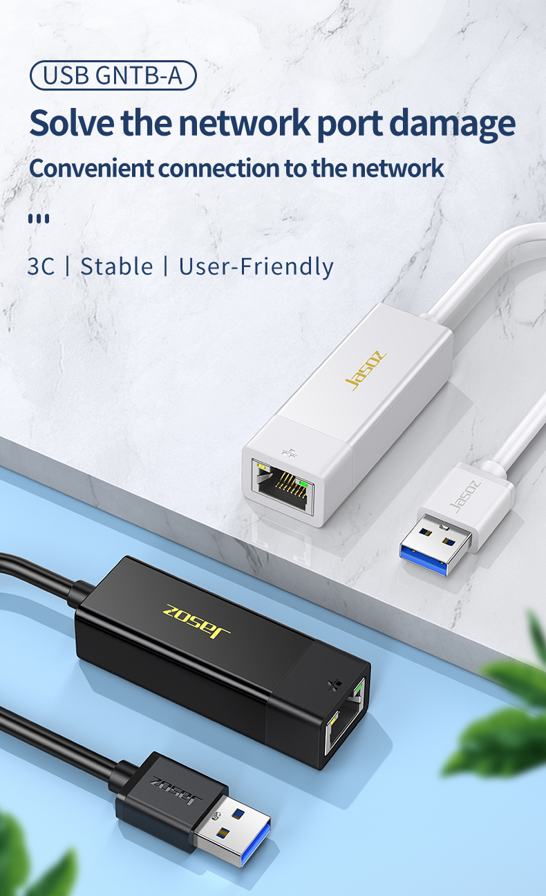 Jasoz USB 3.0 USB C Type C To Ethernet RJ45 Lan Gigabit Adapter 100 ...