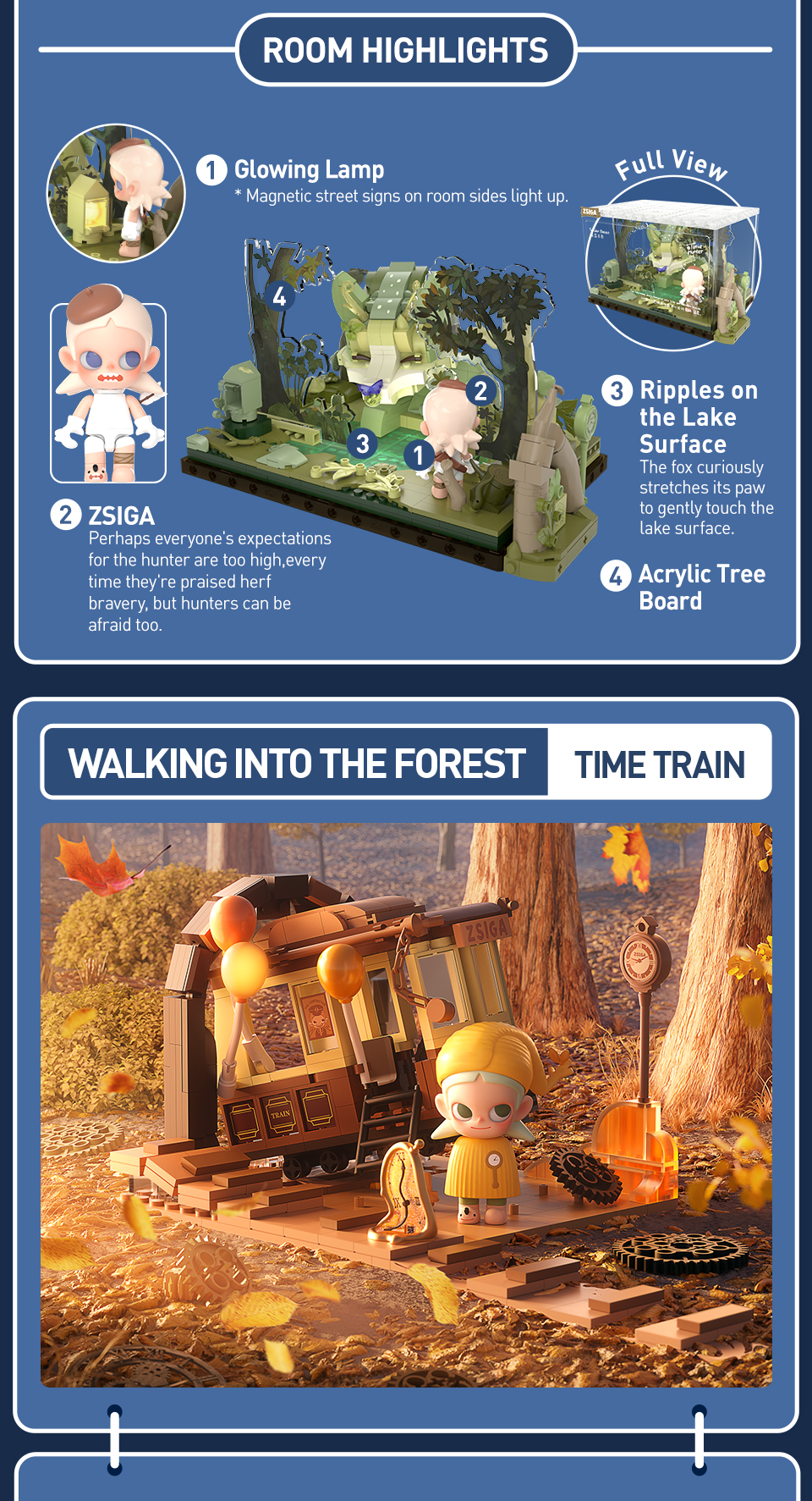 POP MART Zsiga Walking Into The Forest Series Blocks Time Train/Puppet ...