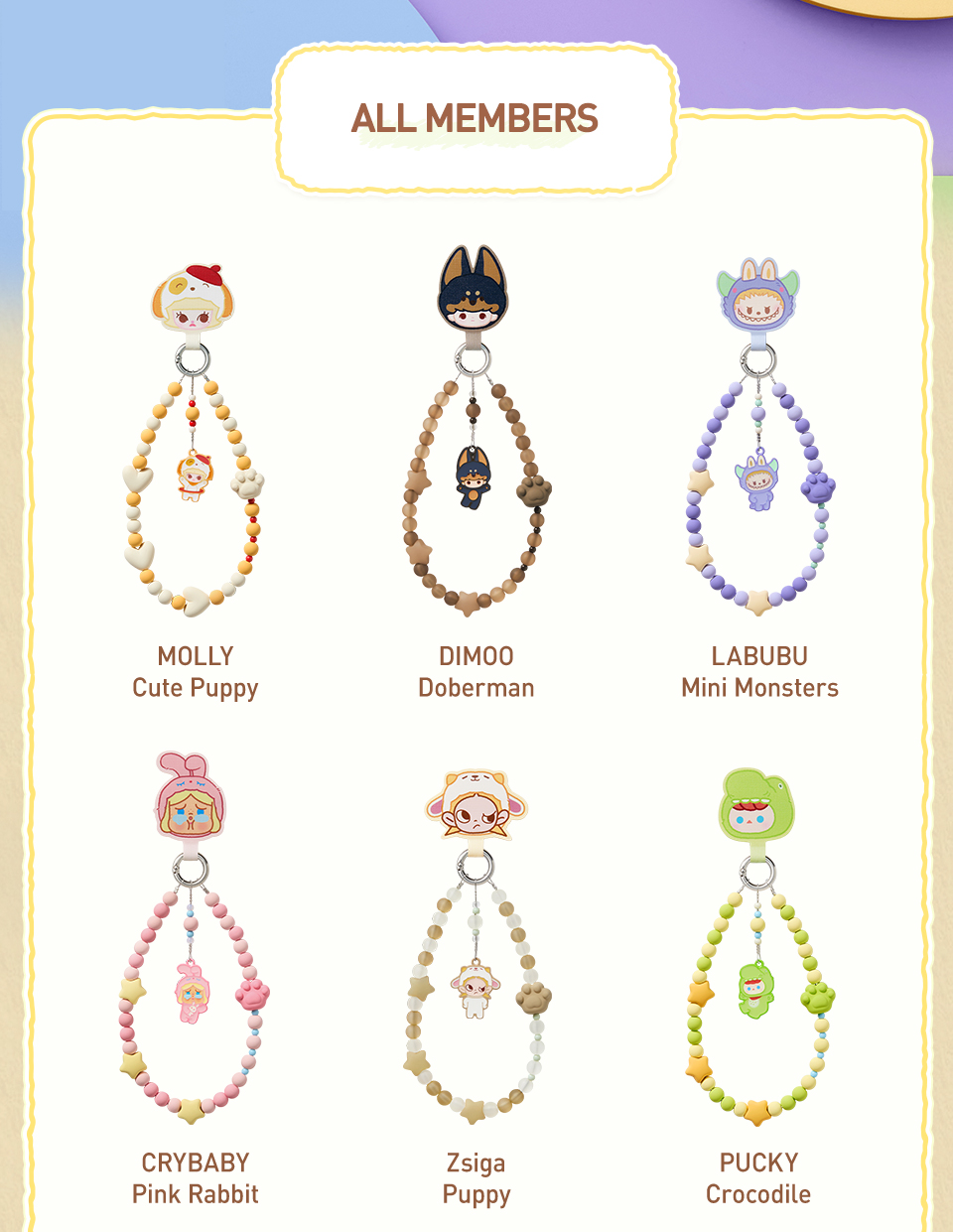 POP MART POP BEAN Pajama Party mobile phone chain | Shopee Thailand