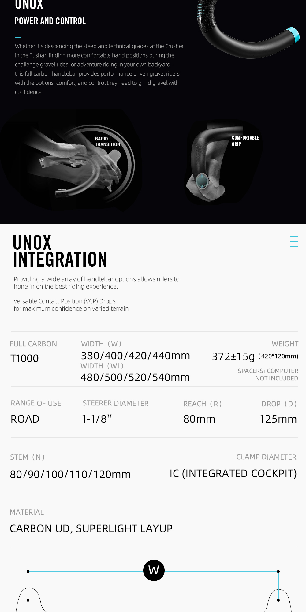 LEXON Carbon Gravel Integrated Handlebars Full Inner Cable Road ...