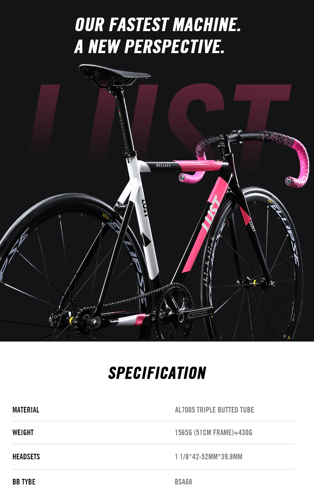 2025 LEXON FIXED GEAR FRAME SET AL6066 EXTRA LIGHT TRACK FRAME SET ...