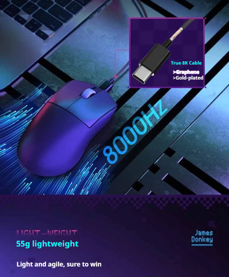 เมาส์ไร้สาย James lonkey RSR5 PAW3950 เมาส์เกมสามโหมดน้ําหนักเบา ...