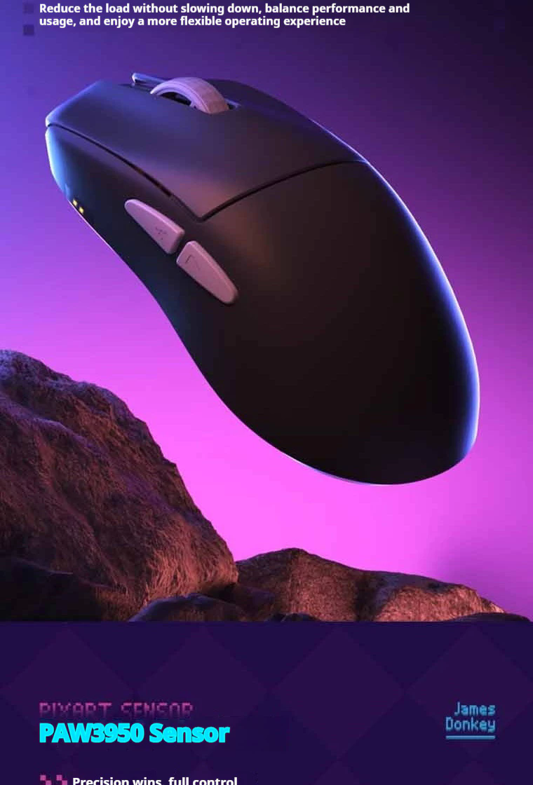 เมาส์ไร้สาย James lonkey RSR5 PAW3950 เมาส์เกมสามโหมดน้ําหนักเบา ...