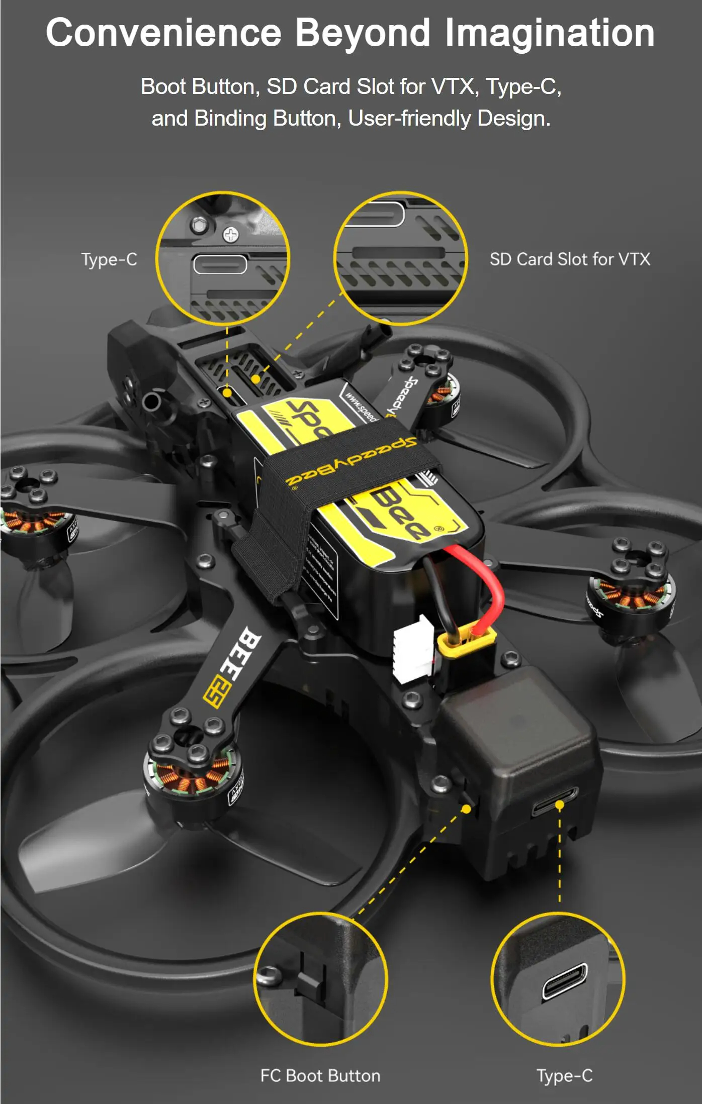 SpeedyBee Bee25 เครื่องบิน 2.5 นิ้ว HD O3 Air Unit FPV | Shopee Thailand