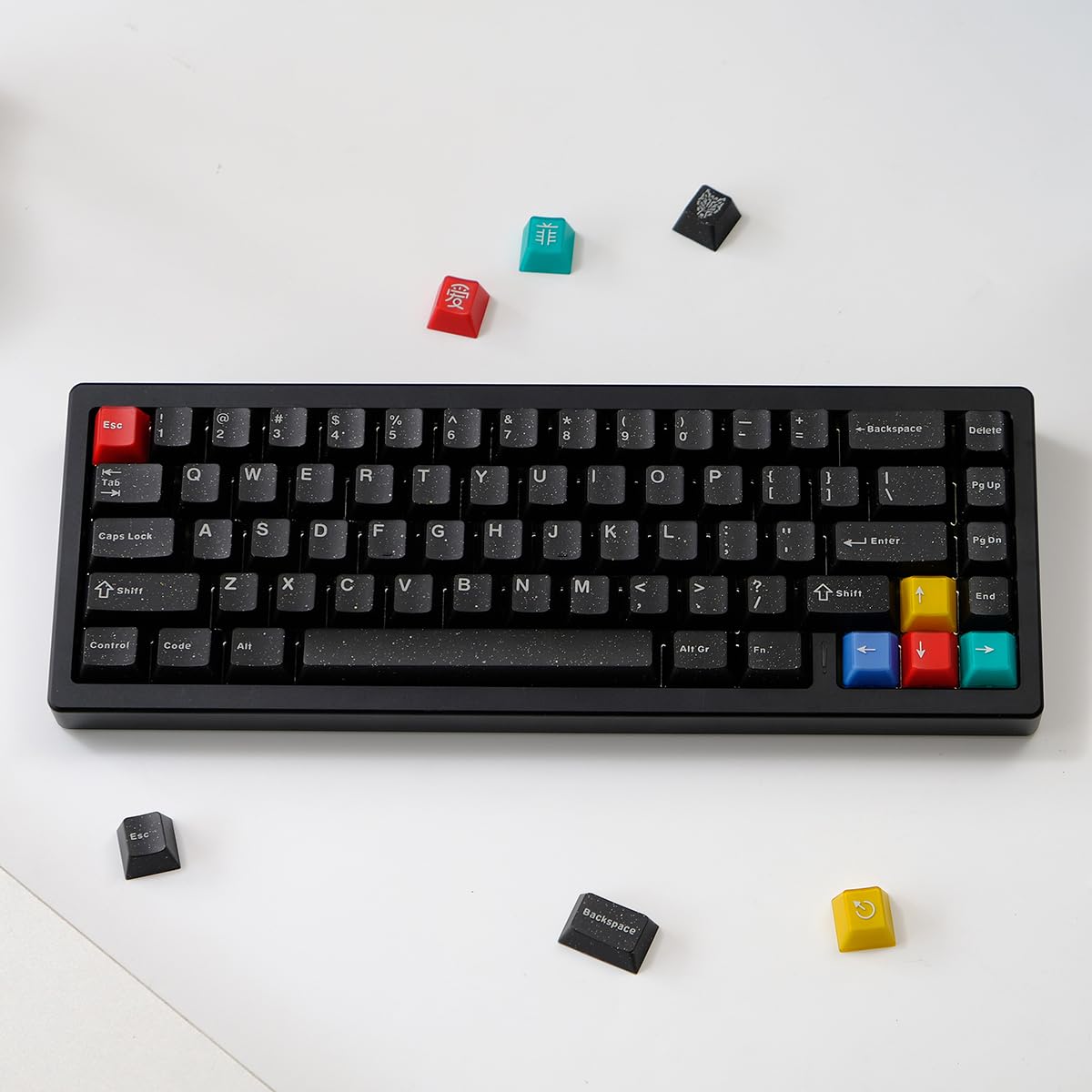 121 คีย์ / เซต Aifei Neon Light Klein Blue Pyga ปุ่มกด ABS ปุ่มกดช็อต ...