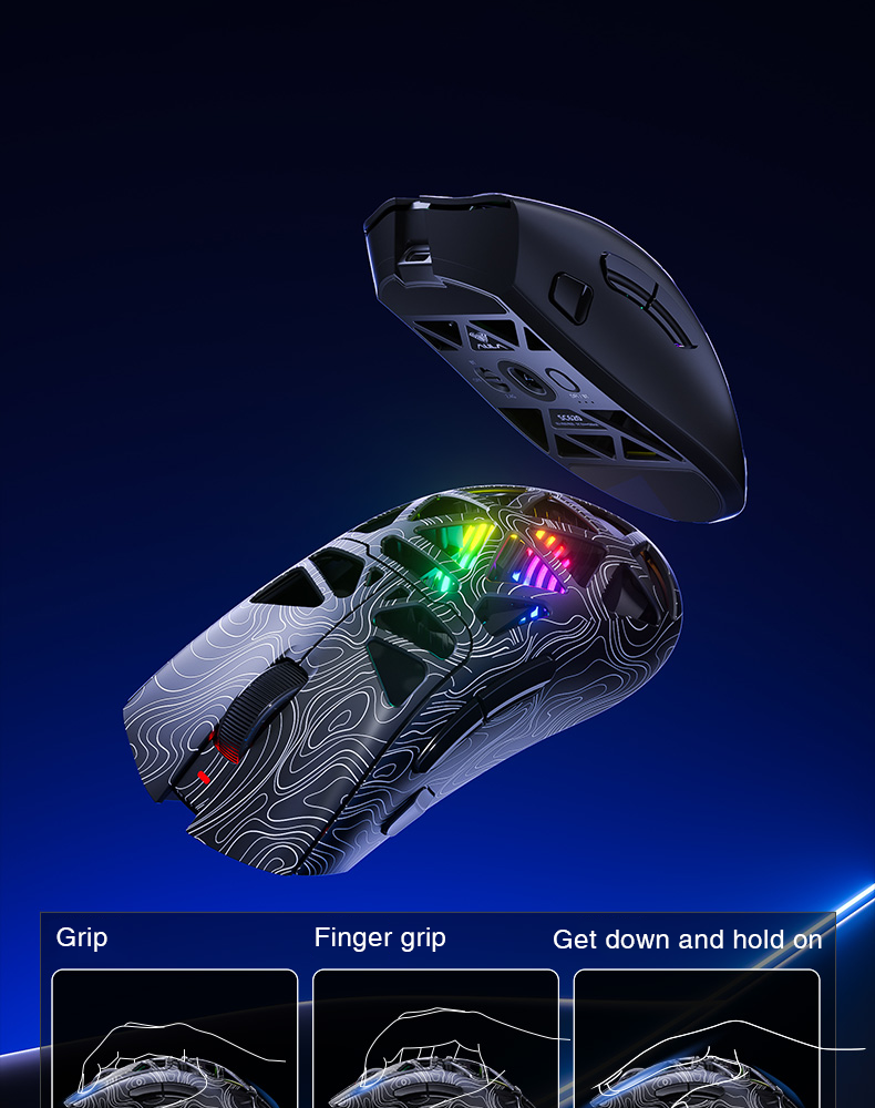 AULA SC620 เมาส์ไร้สาย Hollow Out การออกแบบน้ําหนักเบา Tri-Mode 12000 ...