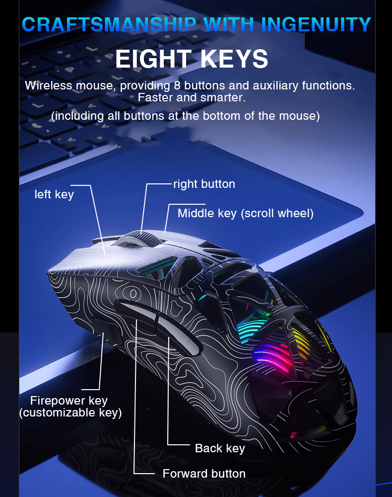 AULA SC620 เมาส์ไร้สาย Hollow Out การออกแบบน้ําหนักเบา Tri-Mode 12000 ...