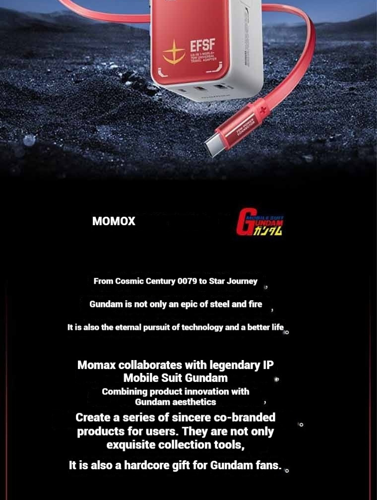 MOMAX Gundam Joint Limited Edition 70W 1 โลกแกลเลียมไนไตรด์ Travel ...