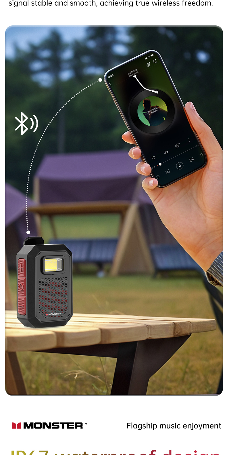 Monster X901 แบบพกพา ลำโพง มินิ สวมใส่ได้ การออกแบบด้วยแม่เหล็ก เบส ...