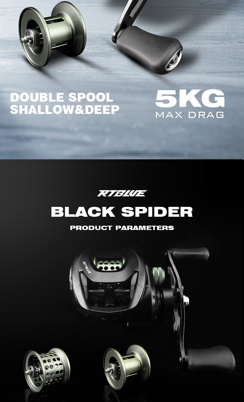BEARKING สินค้าใหม่ BLACK SPIDER Double Spool Baitcasting Reel รอกตกปลา ...