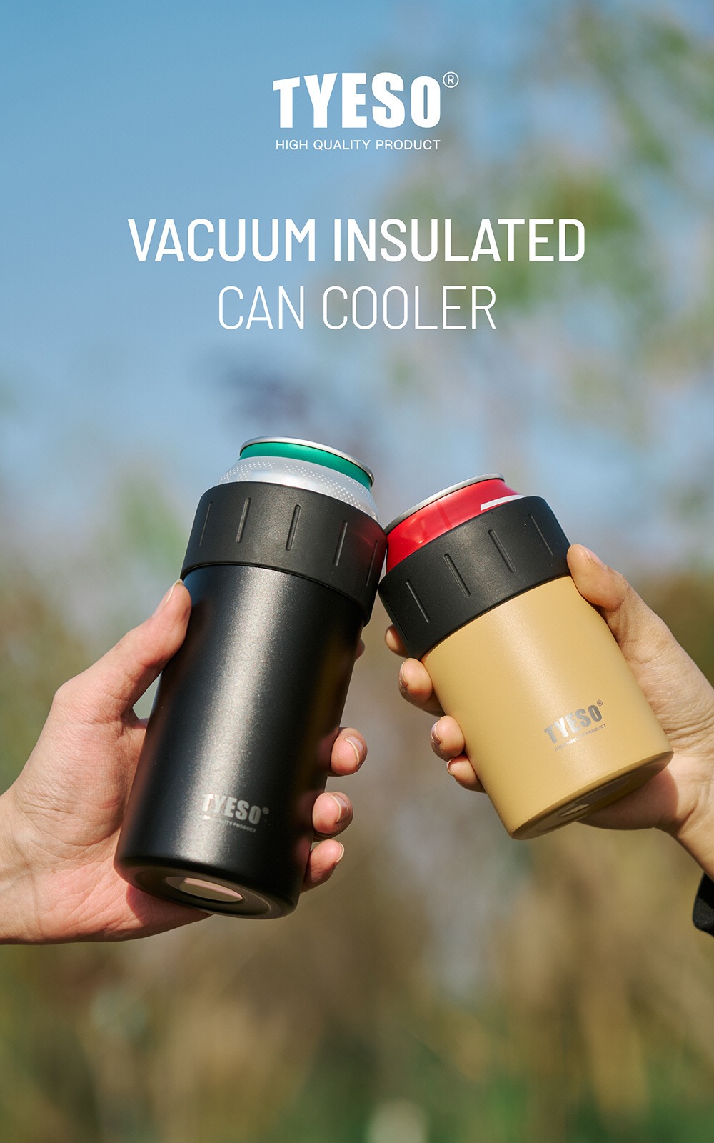 【LUCKY】TYESO Cola Can เบียร์เครื่องดื่มฝาครอบฉนวนกันความร้อน 304 สแตนเลสเก็บความเย็นถ้วยฉนวนกัน ...