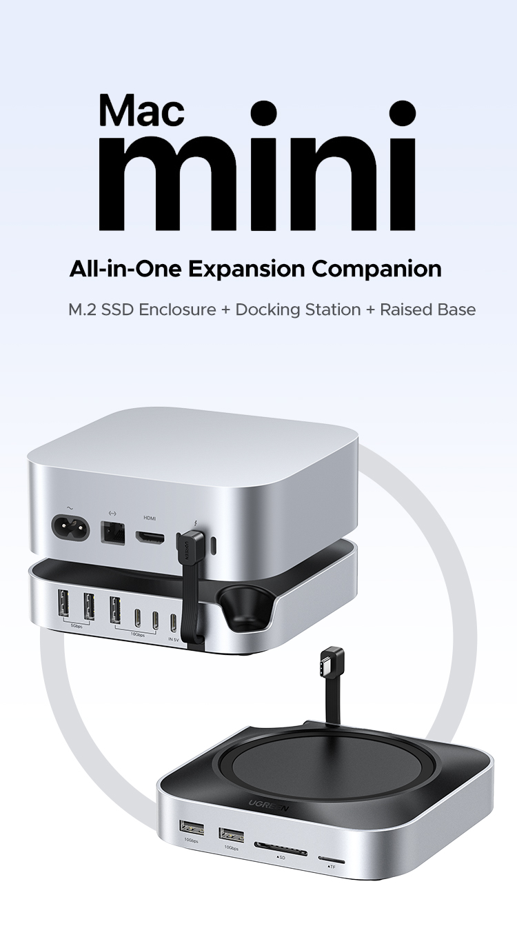 UGREEN USB HUB Docking Station สําหรับ Mac Mini M4 M4 Pro M.2 NVMe SSD ...