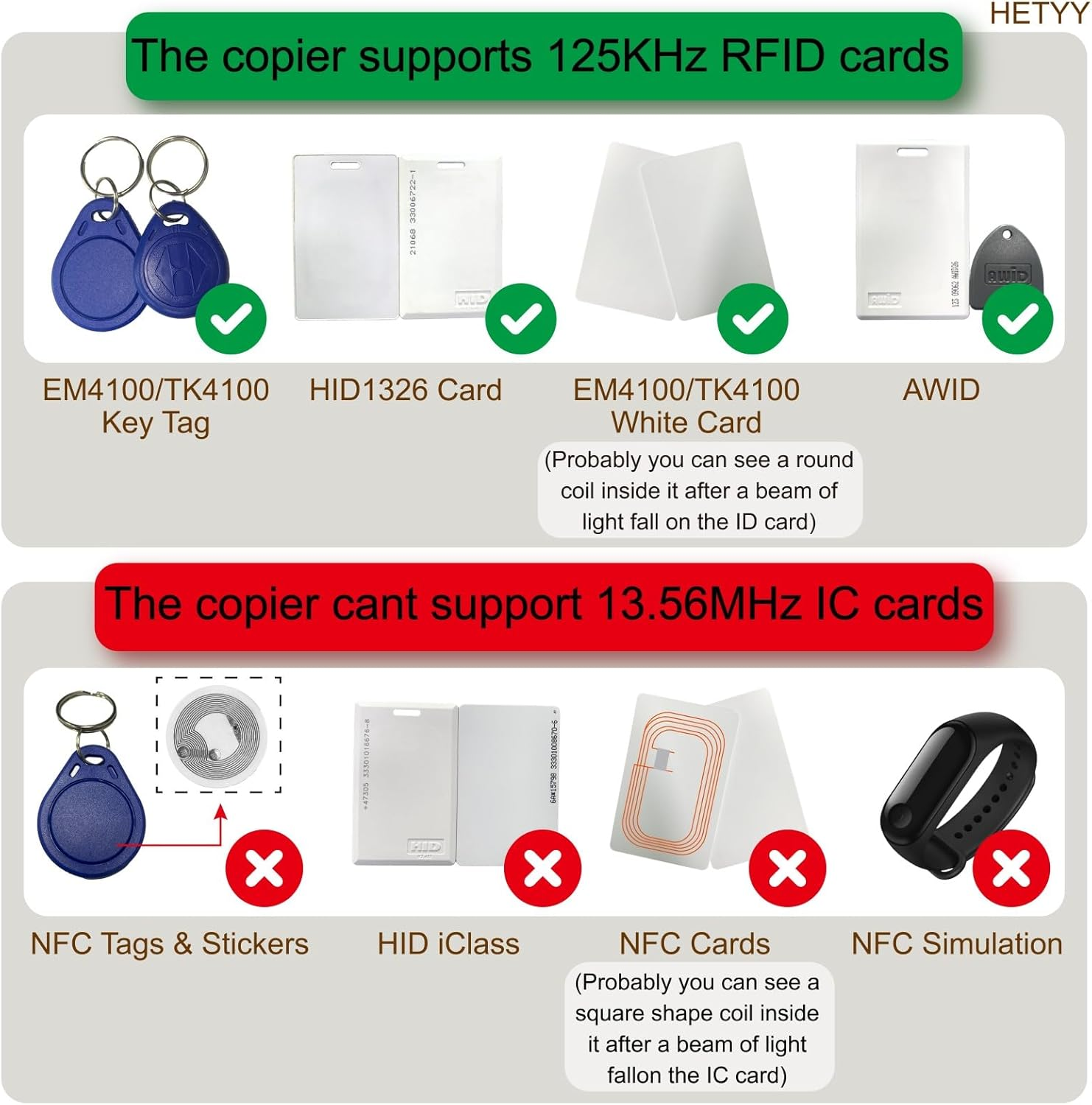 Repetitive มือถือ 125KHz EM4100 5200 RFID Writer Card RFID เครื่องถ่าย ...