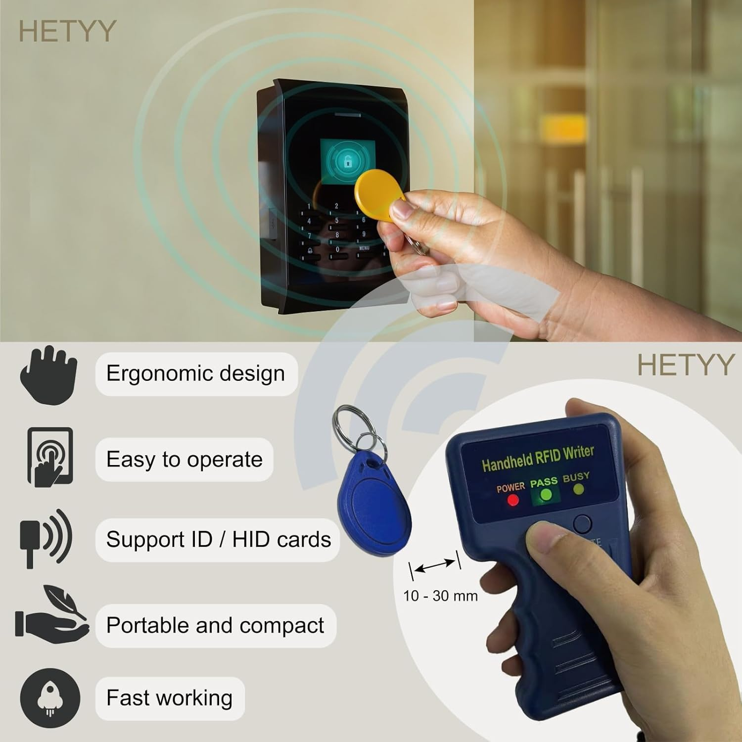 Repetitive มือถือ 125KHz EM4100 5200 RFID Writer Card RFID เครื่องถ่าย ...