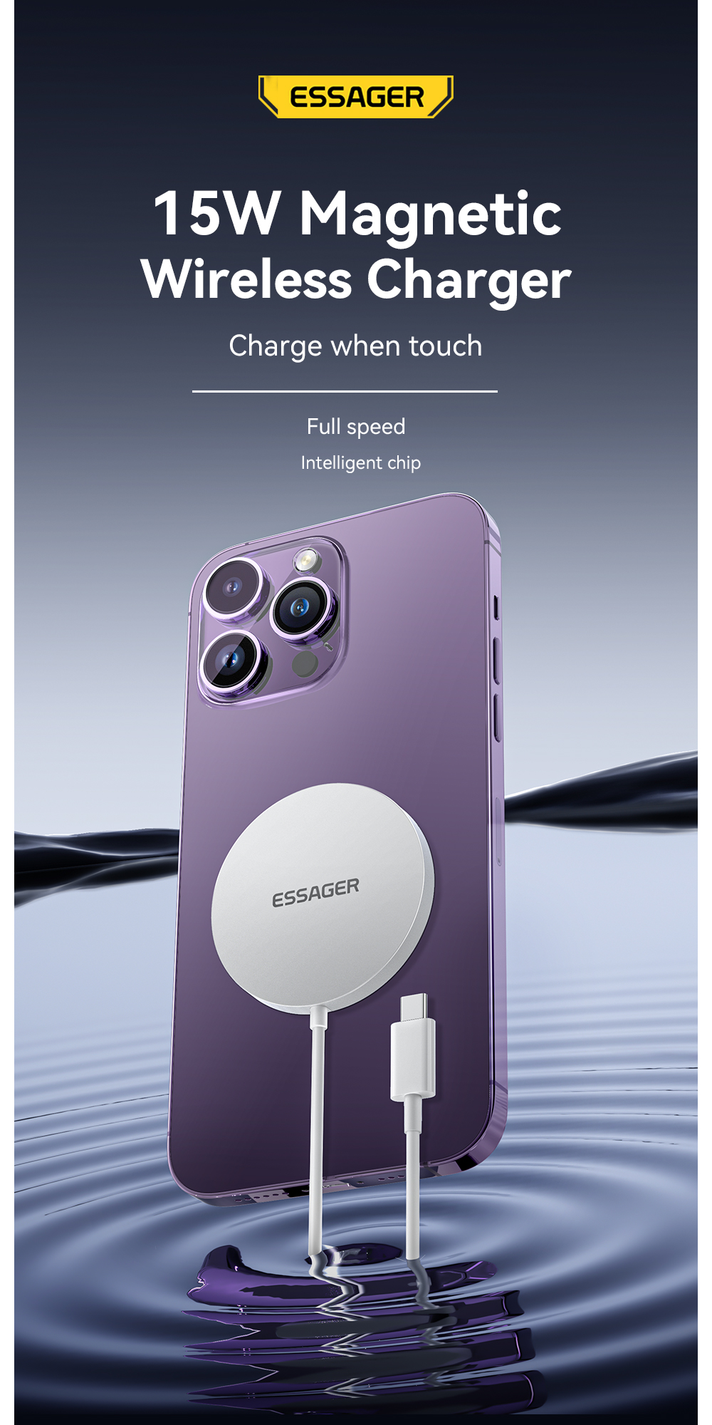 Essager 15W Qi Wireless Charger ชาร์จเร็วสำหรับ iPhone 16 15 14 Pro Max ...