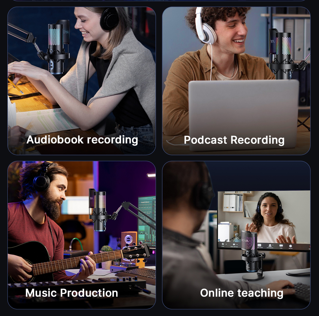 BOYA K5 ไมค์ตั้งโต๊ะ USB RGB ไมค์เกมมิ่ง ไร้สาย ไมค์คอนเดนเซอร์ ไมค์ pc ไมค์อัดเสียงร้องเพลง ใช้ ...