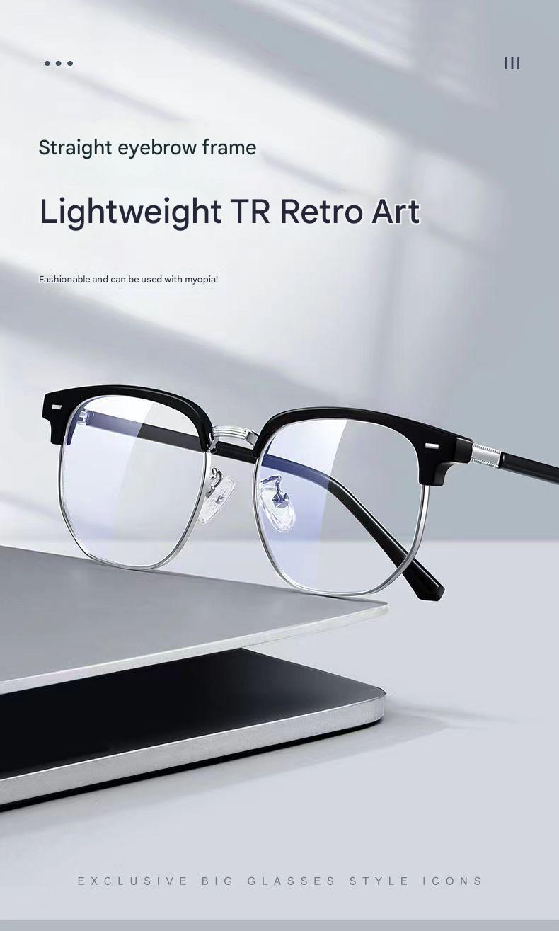 Retro Browline Blue Light แว่นตาแฟชั่น Unisex Non แว่นตาตามใบสั่งแพทย์ ...