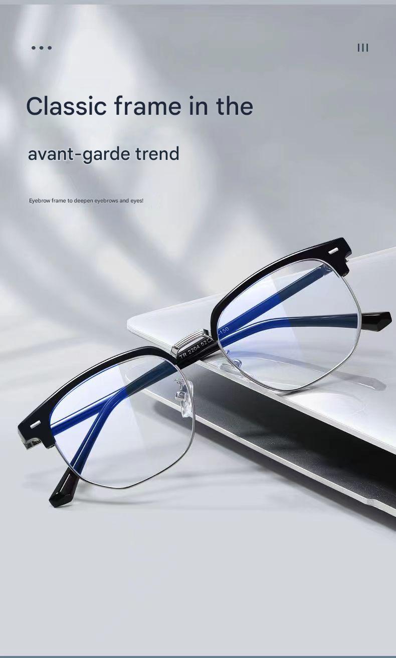 Retro Browline Blue Light แว่นตาแฟชั่น Unisex Non แว่นตาตามใบสั่งแพทย์ ...