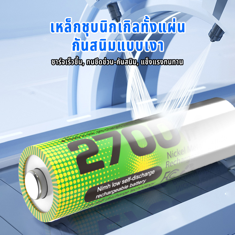 Yonii เครื่องชาร์จ LED อัจฉริยะ 4 ช่อง เหมาะสําหรับ 1.2V Ni-MH AA2700 ...
