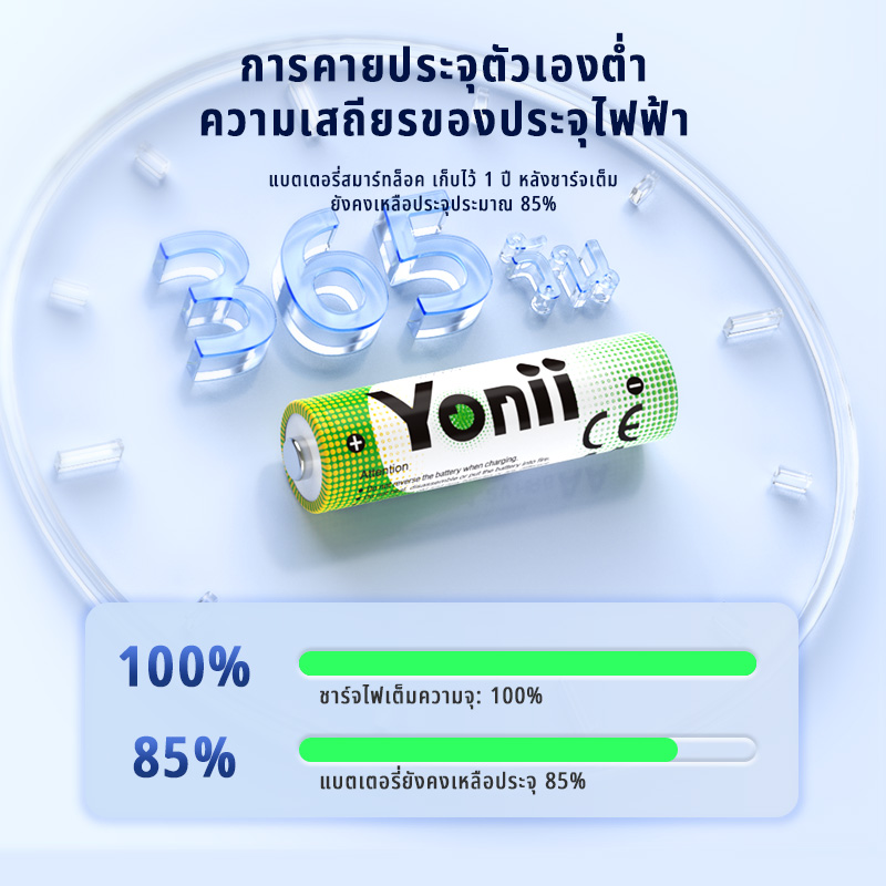 Yonii เครื่องชาร์จ LED อัจฉริยะ 4 ช่อง เหมาะสําหรับ 1.2V Ni-MH AA2700 ...