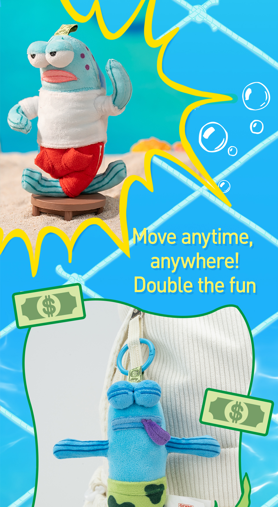 POP MART Bikini Bottom Buddies - Whimsical Plush Blind Box Action Toys ...