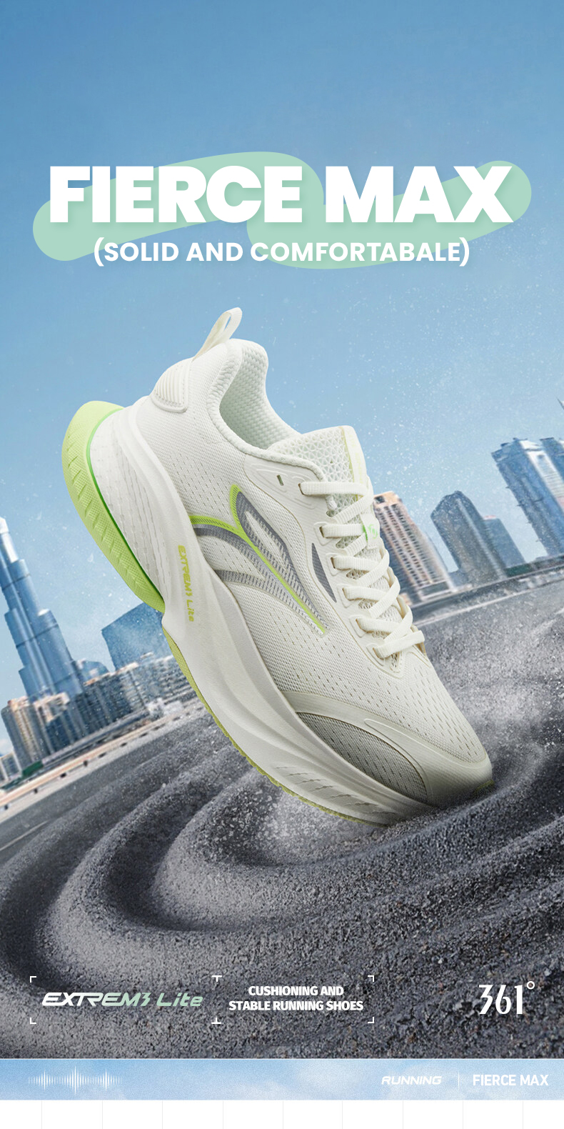【Wide】361 Degrees Fierce MAX丨4Eรองเท้าวิ่งสำหรับผู้ชาย ทรงเท้ากว้าง ดูด ...