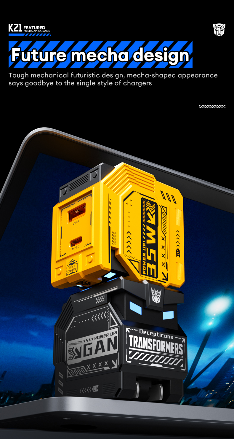 Transformers TF-K21 35W PD Fast Dual Port หัวชาร์จ USB Type C 16 Pro ...