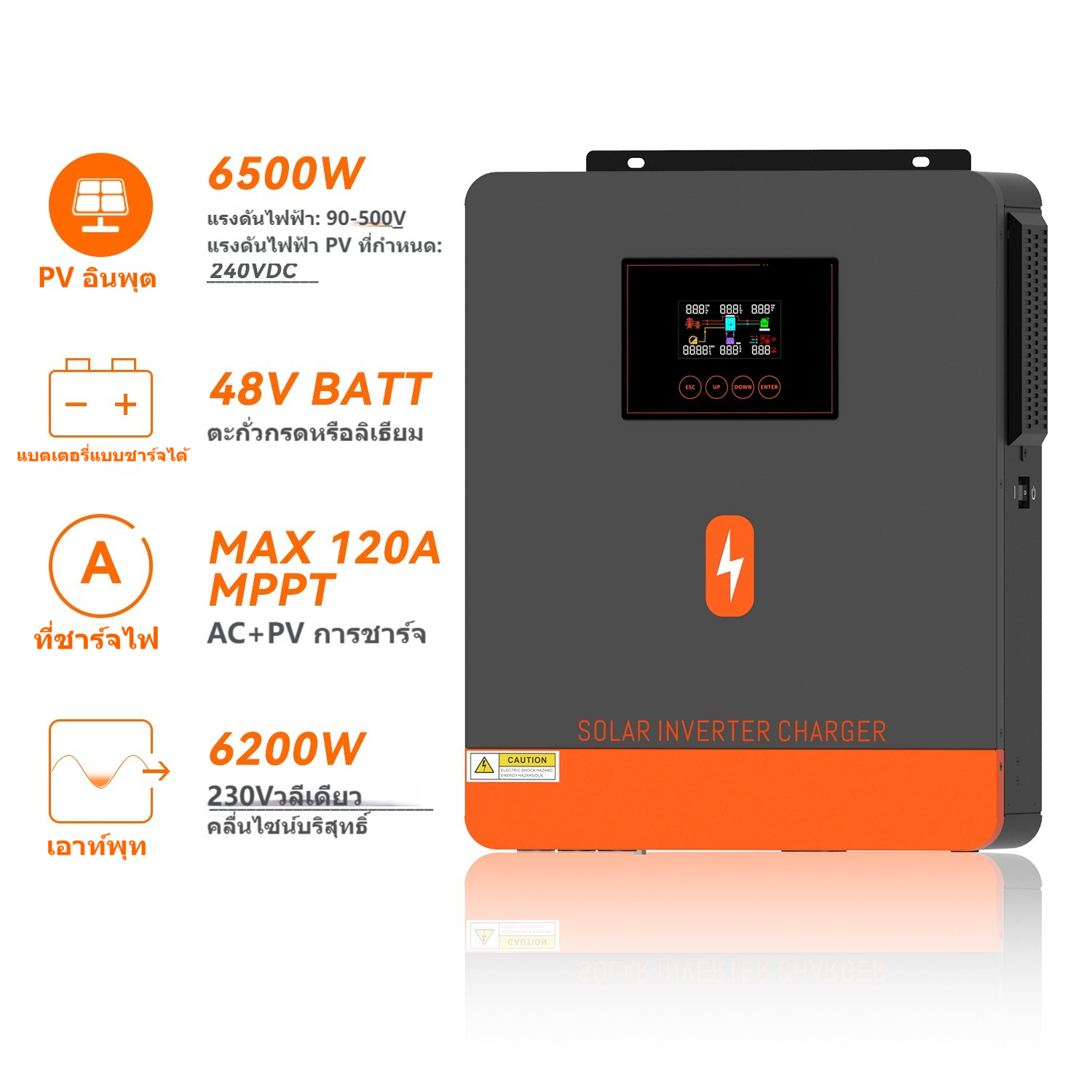 PowMr 6.2KW Off/On Grid Hybrid Solar Inverter 48V MPPT Solar Charger Controller 500VDC Hybrid ...