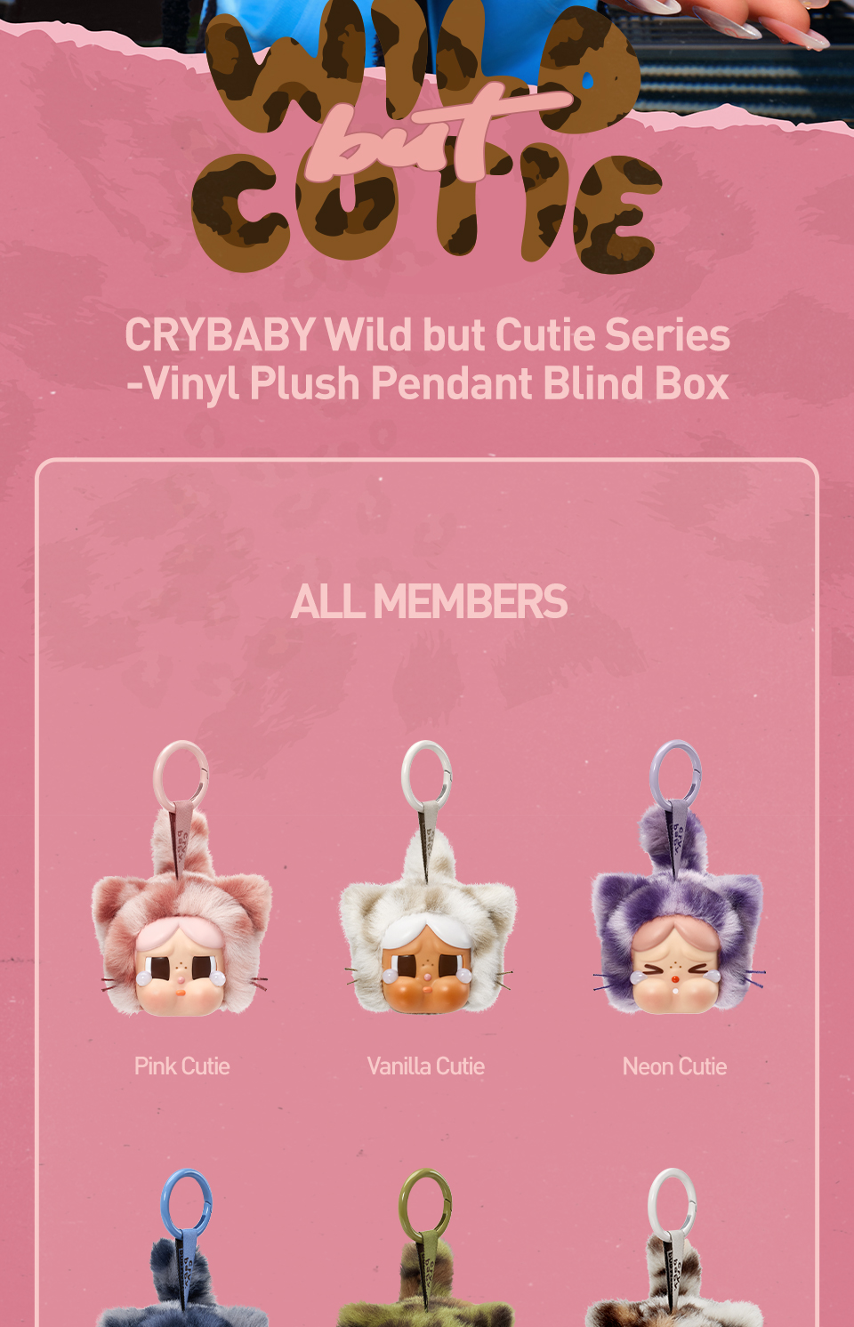 POP MART CRYBABY Wild but Cutie Series - Vinyl Plush Pendant Blind Box Combo set | Shopee Thailand