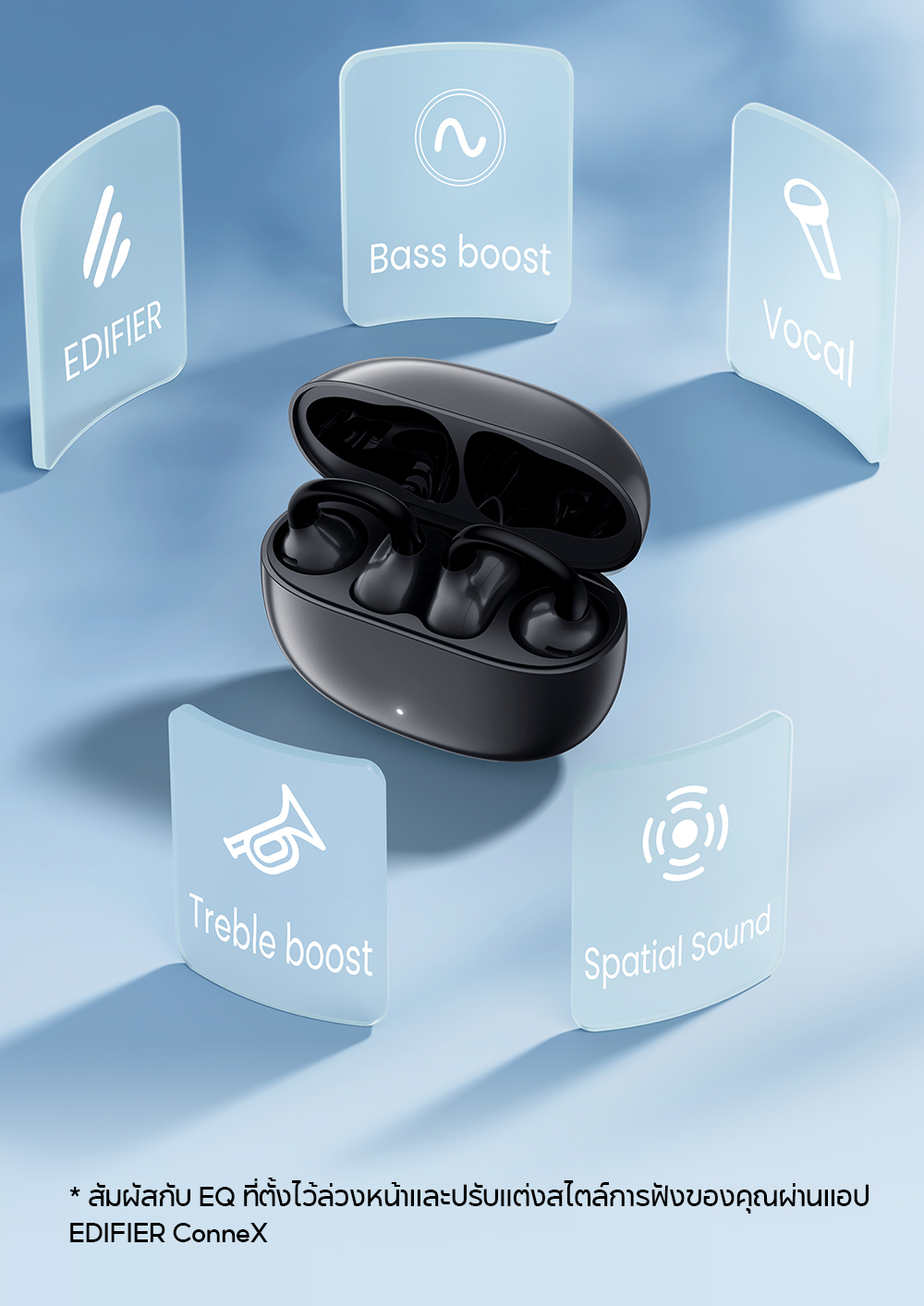 Edifier Comfo Q หูฟังไร้สายแบบ True Wireless บลูทูธ 5.4 เล่นได้ 32 ชม. รองรับการโทรแบบ AI Clear ...