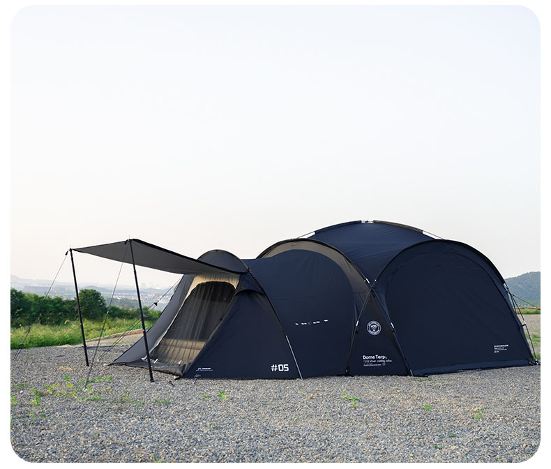 Shinetrip Dome Shelter Tarp PU3000 เคลือบเงินสีดําผ้าประตูเสริมตาข่าย ...