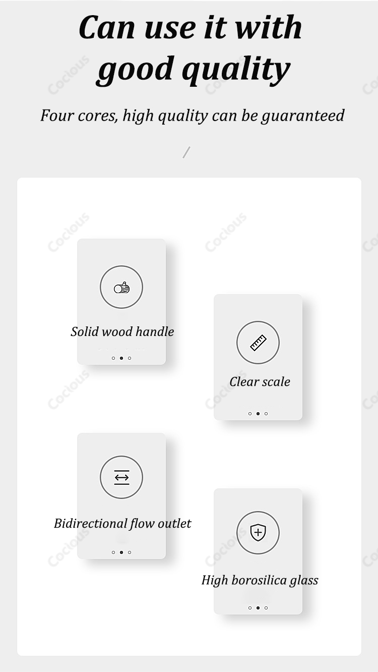 COCIOUS แก้วช็อตกาแฟเอสเปรสโซ่ Espresso 75mlด้ามจับไม้ แก้ว ตวงกาแฟ ...