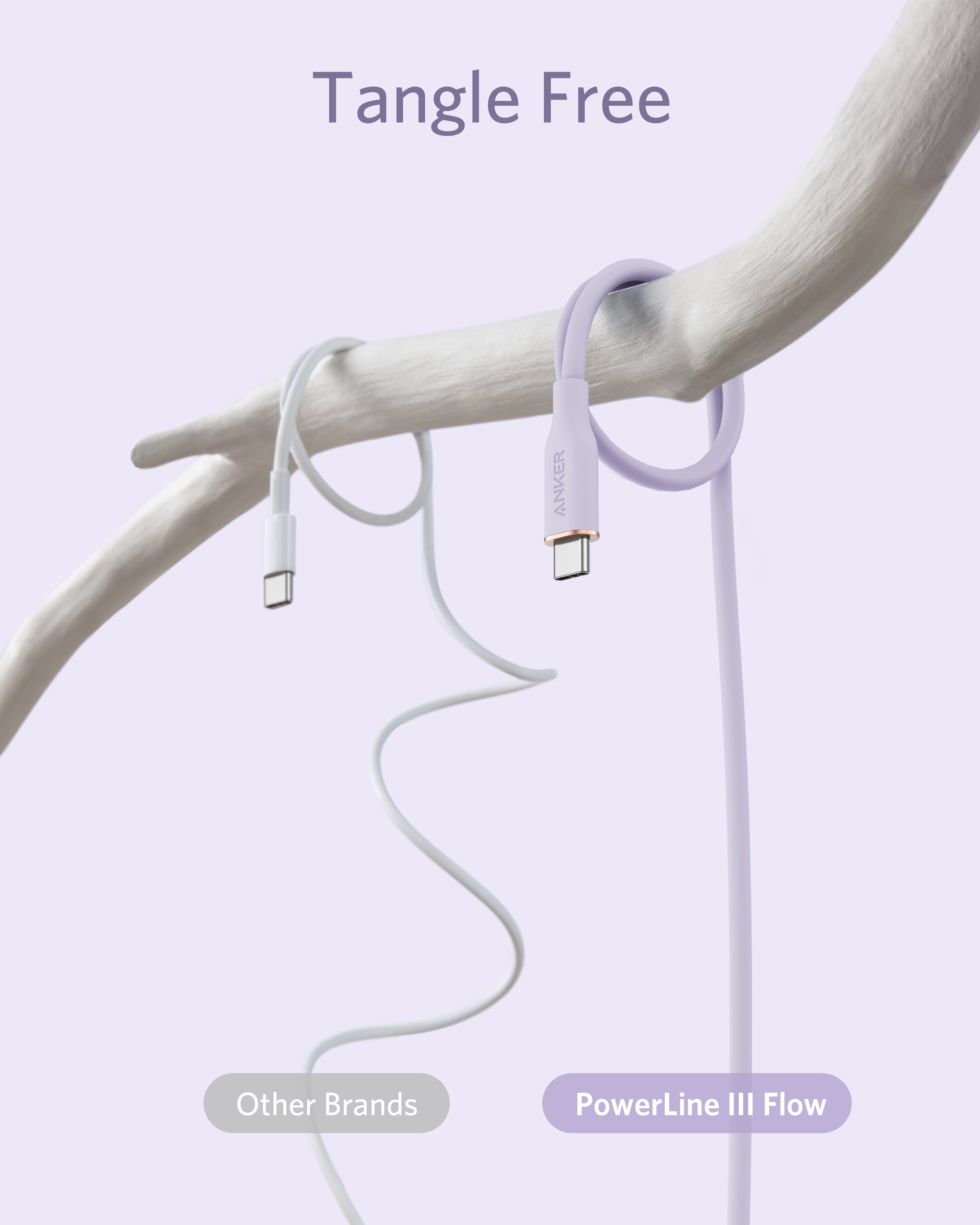 Anker PowerLine USB C Flow Cable 100W Type C Enormouous Durability Flow ...