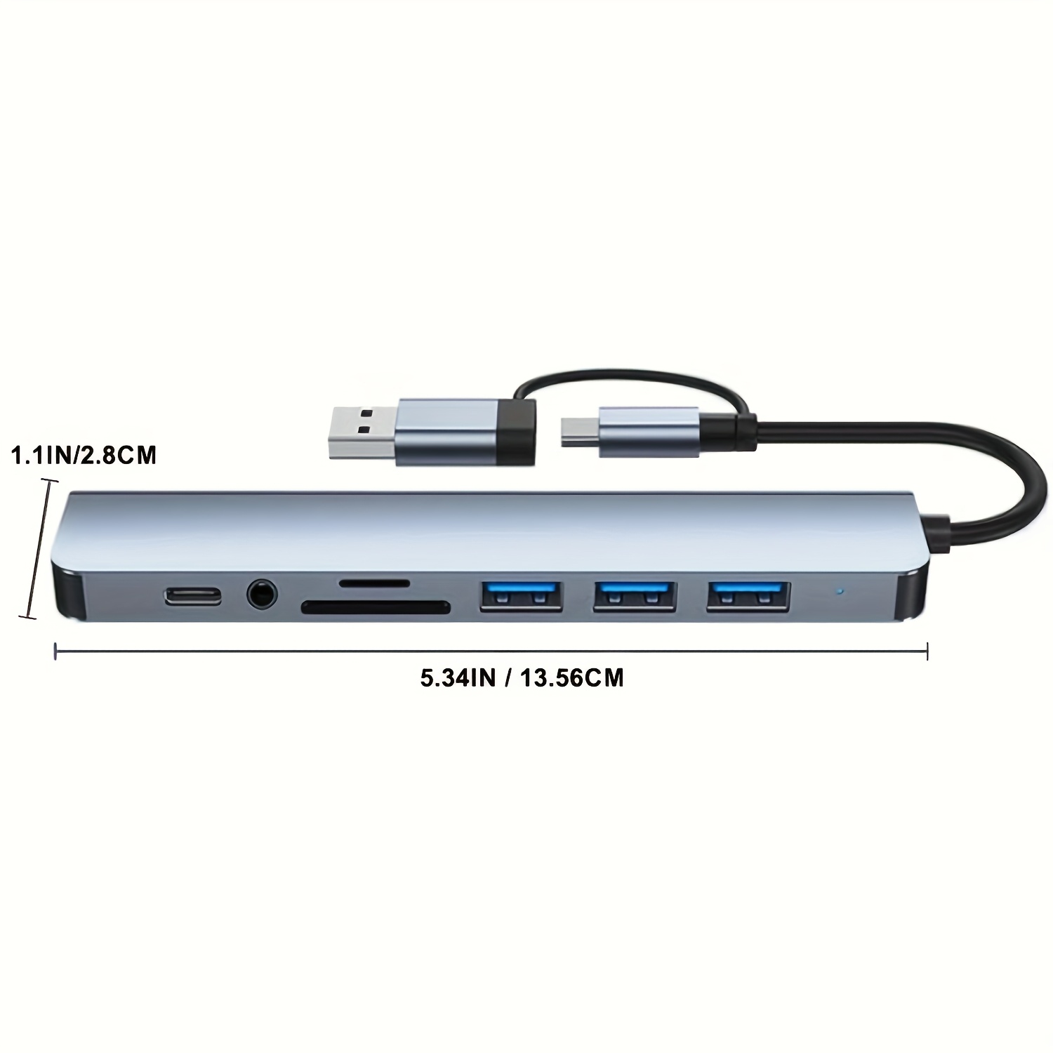 8 in 1 USB Hub Expander Dock Type C TF SD Reader Audio เข้ากันได้กับ ...