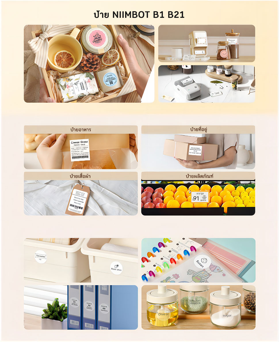 NIIMBOT B21/B1/B3S ชุด 3 ม้วน สติกเกอร์พิมพ์ป้ายสีขาว, ป้ายราคาสำหรับเสื้อผ้าและอาหาร | Shopee ...