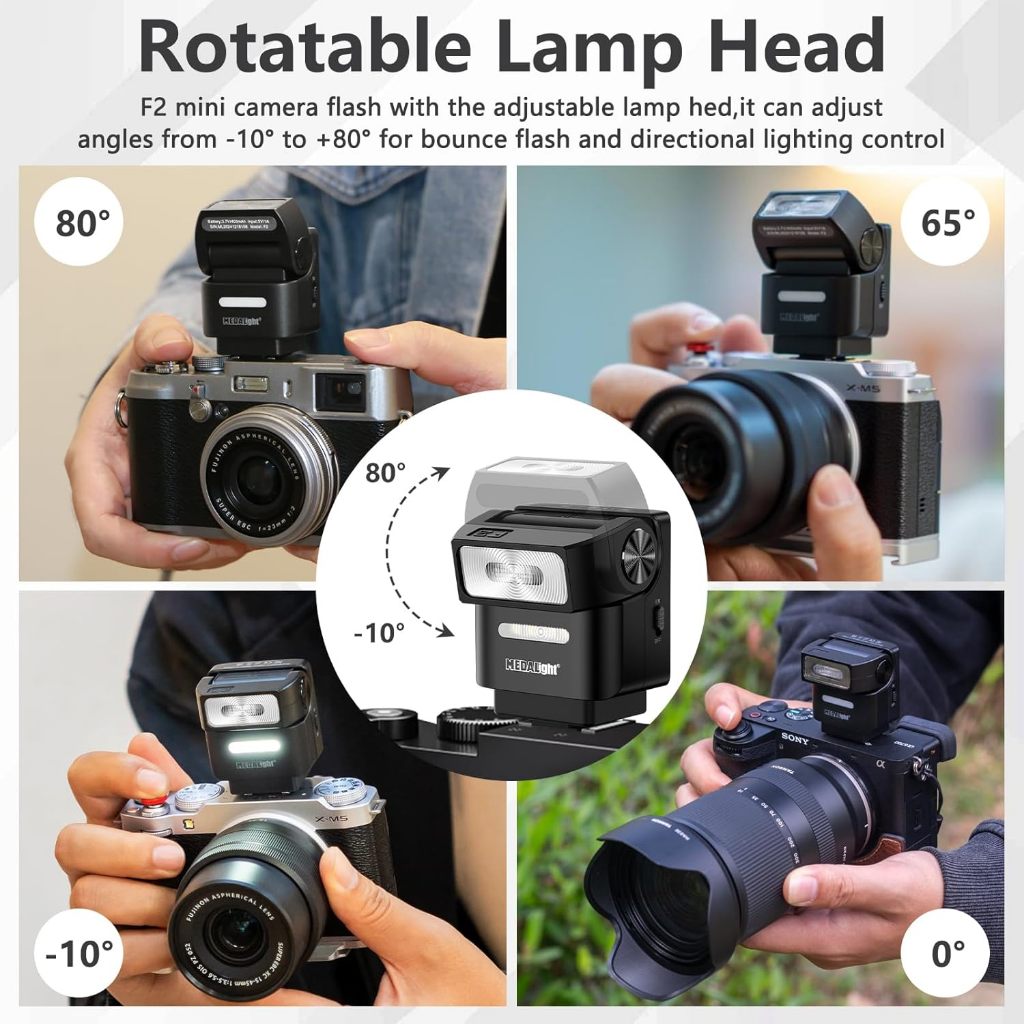 MEDALIGHT F2 Mini Compact Wireless Flash Trigger Receiver 4 Power Standard Hotshoe 6200K MVP ...